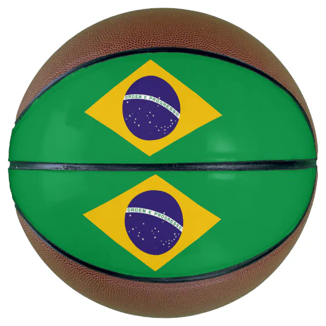 Fullsize Basketball with Flag of Brazil | Zazzle