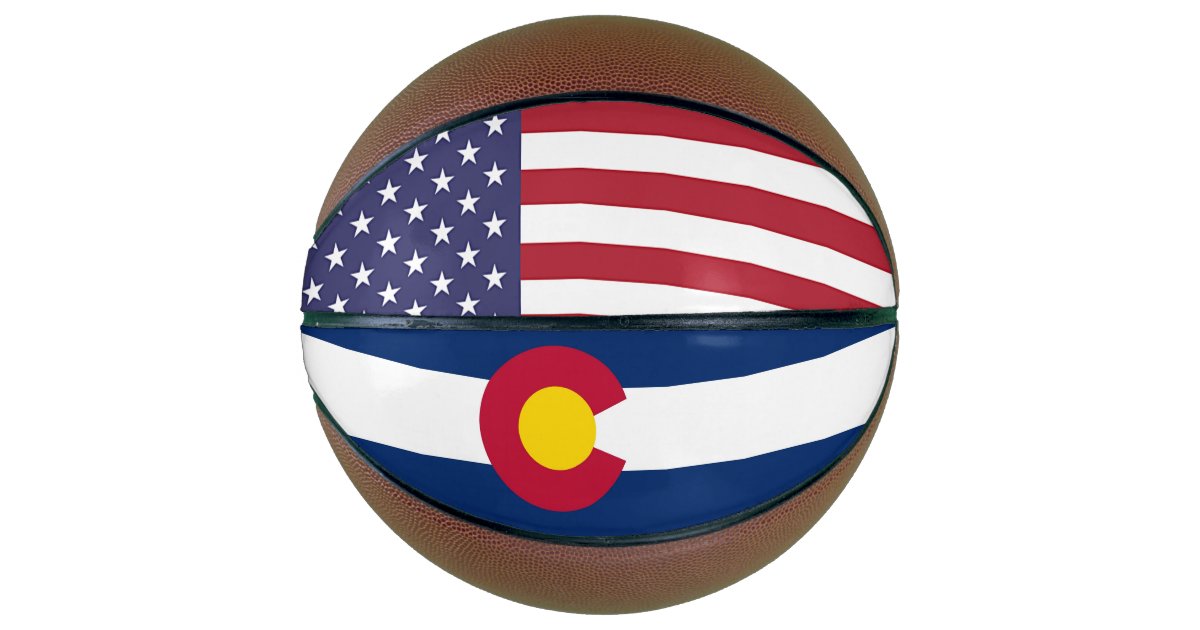 Fullsize Basketball with Flag of Colorado, USA | Zazzle