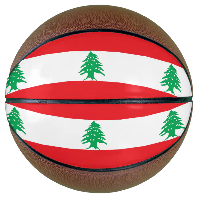 Fullsize Basketball with Flag of Lebanon | Zazzle