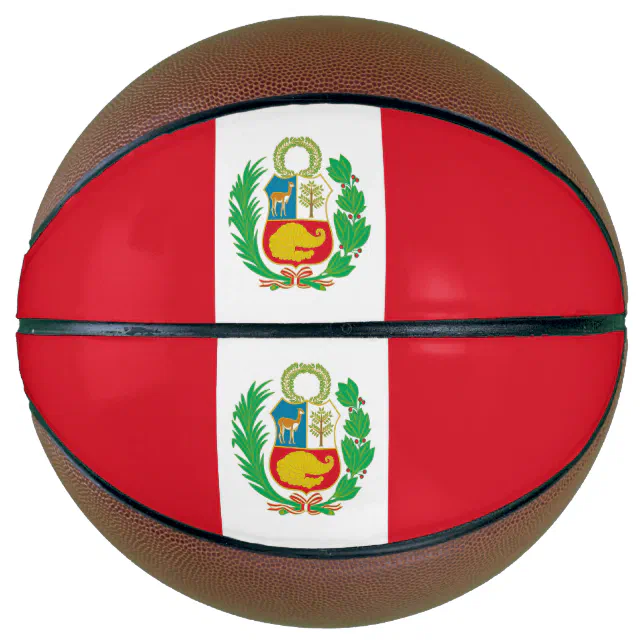 Fullsize Basketball with Flag of Peru | Zazzle