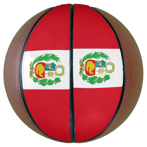 Fullsize Basketball with Flag of Peru | Zazzle