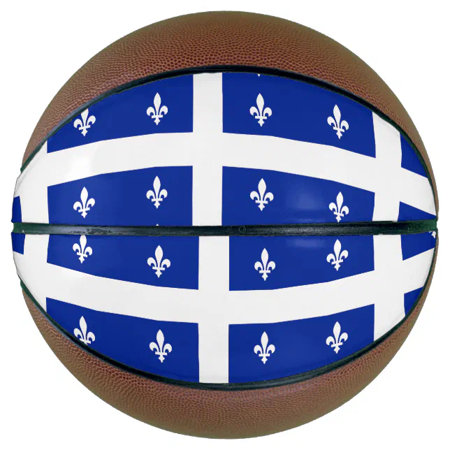 Fullsize Basketball with Flag of Quebec | Zazzle