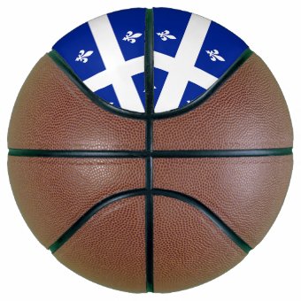 Fullsize Basketball with Flag of Quebec | Zazzle