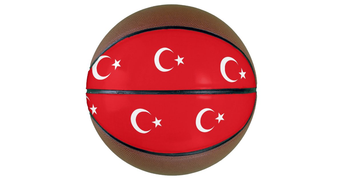 Fullsize Basketball with Flag of Turkey | Zazzle