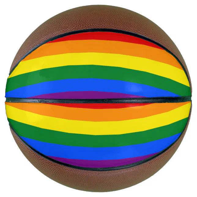 Fullsize Basketball with Pride Flag of LGBT | Zazzle