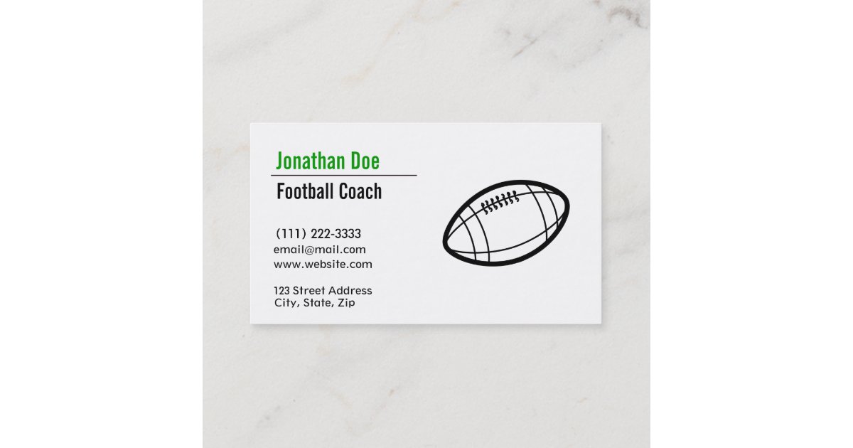Fully Customizable Football Coach Business Card | Zazzle