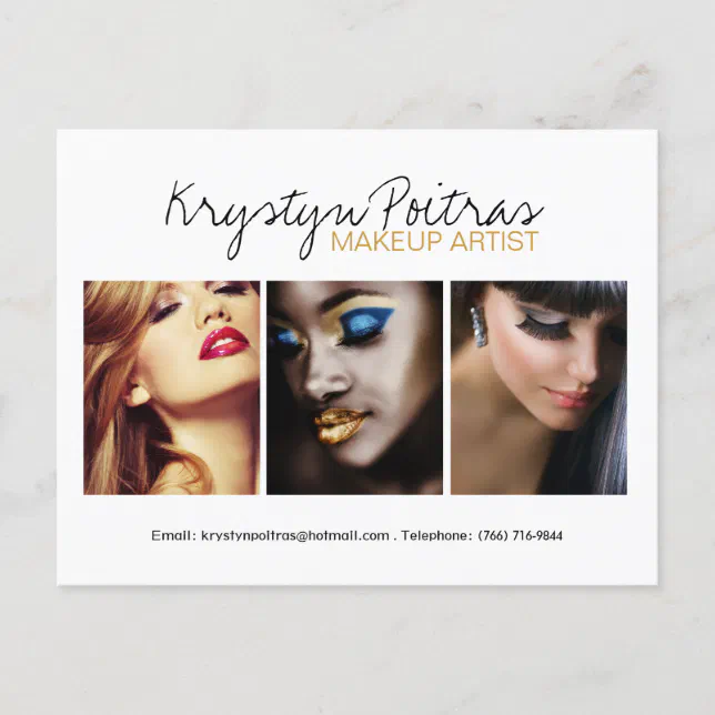 Fully Customizable Makeup Artist Comp Card | Zazzle