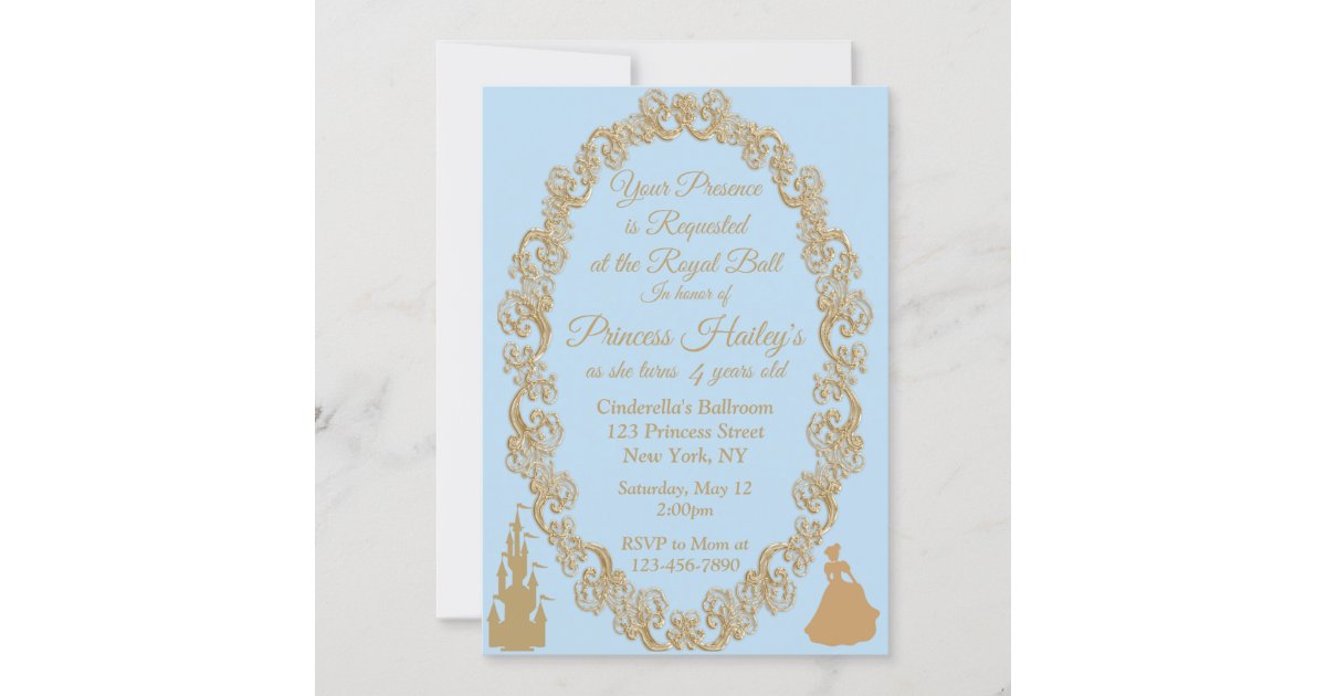 Fully Editable Cinderella Birthday Party Invite | Zazzle