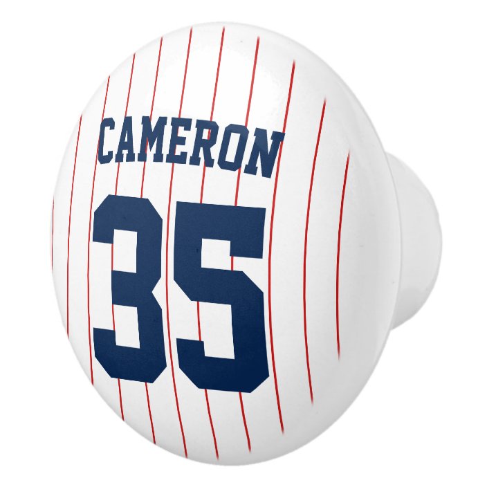 Fully Editable Colors Baseball Jersey Stripes Name Ceramic Knob ...