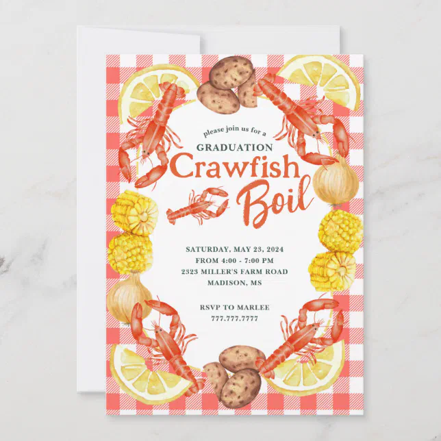 Fully Editable Text Crawfish Boil Invitation | Zazzle