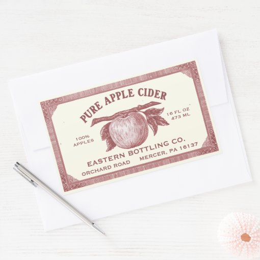 Fully Editable Vintage Apple Cider Label Red | Zazzle