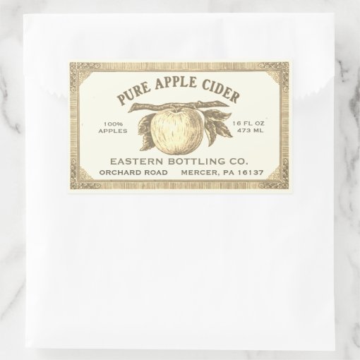 Fully Editable Vintage Golden Apple Cider Label | Zazzle