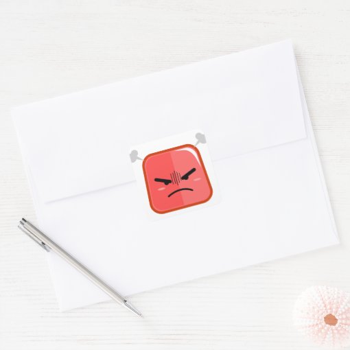 Fuming Angry Faced Red Emoji Sticker | Zazzle