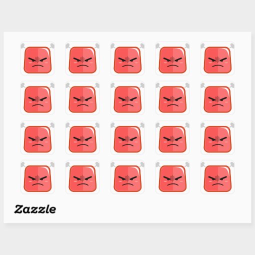 Fuming Angry Faced Red Emoji Sticker | Zazzle