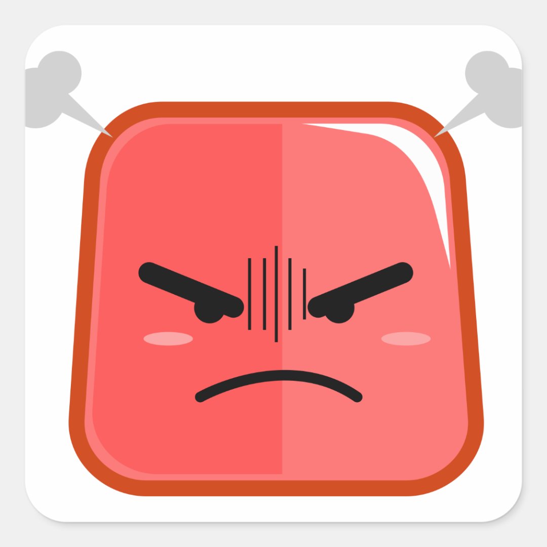Fuming Angry Faced Red Emoji Sticker | Zazzle