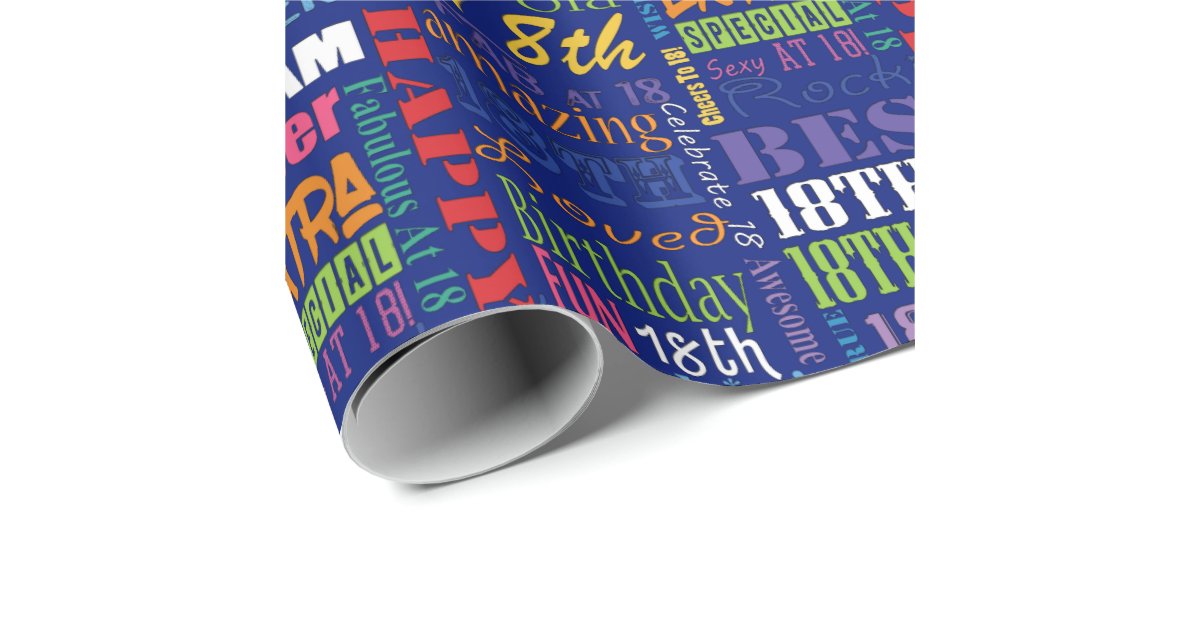 Fun 18th Birthday Party Personalized Monogram Wrapping Paper | Zazzle