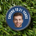 Fun 21st Birthday CUSTOM TEXT Photo Navy Divot Tool | Zazzle