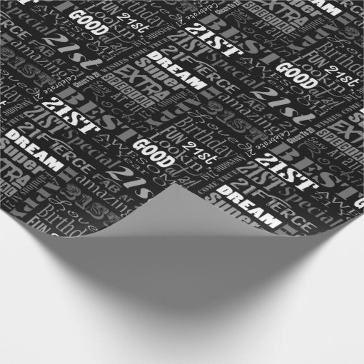 Fun 21st Birthday Party Personalized Monogram Wrapping Paper | Zazzle