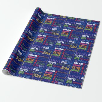 Fun 30th Birthday Party Personalized Monogram Wrapping Paper | Zazzle