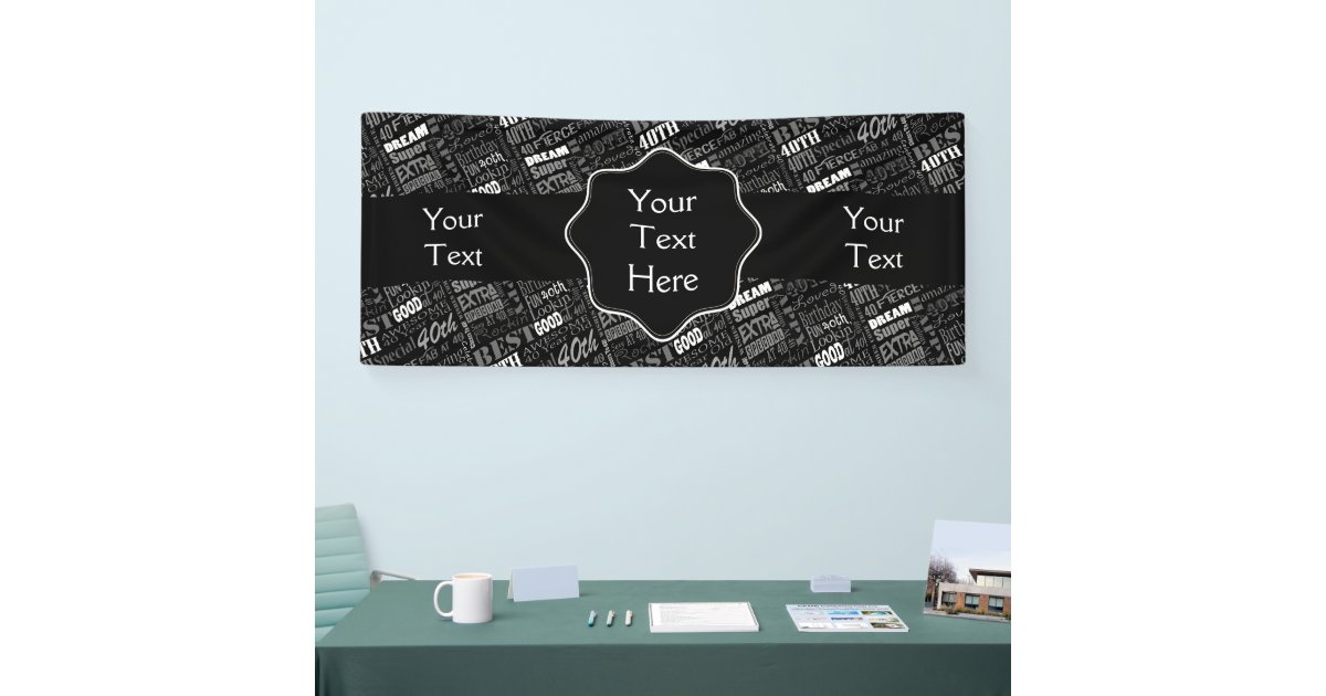 Fun 40th Birthday Party Personalized Monogram Banner | Zazzle