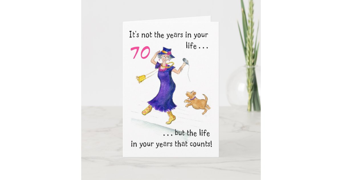 Fun 70th Birthday Card For A Woman