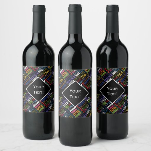 Fun 75th Birthday Party Personalized Monogram Wine Label | Zazzle