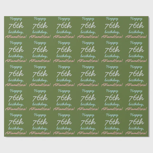 Fun 76th Birthday Wrapping Paper | Zazzle