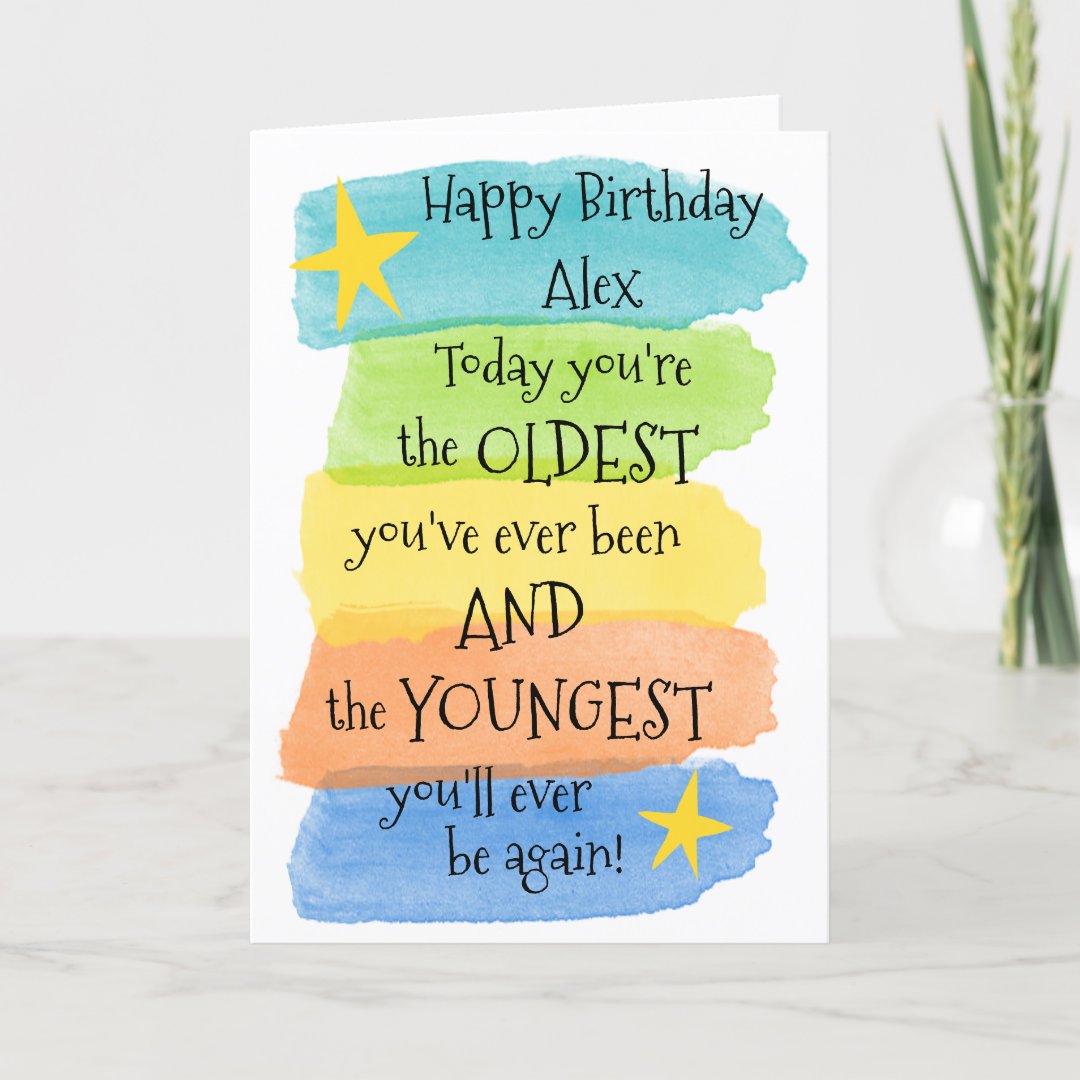Fun Add a Name Happy Birthday Greeting Card | Zazzle