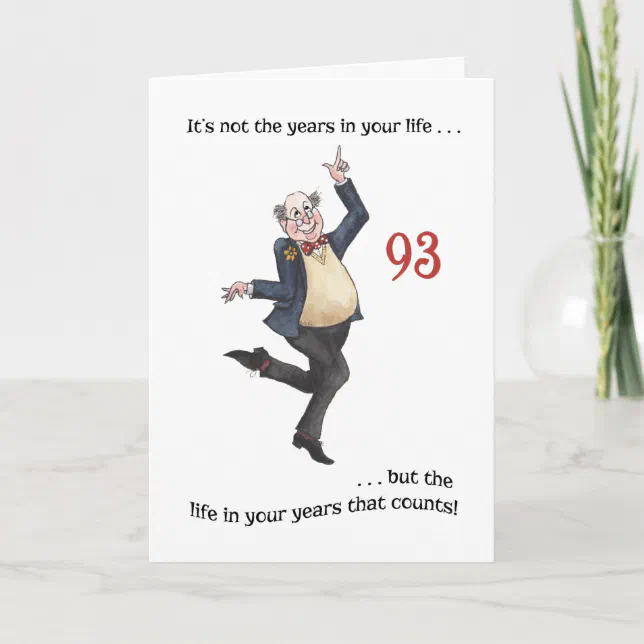 Fun Age-specific 93rd Birthday Card for a Man | Zazzle