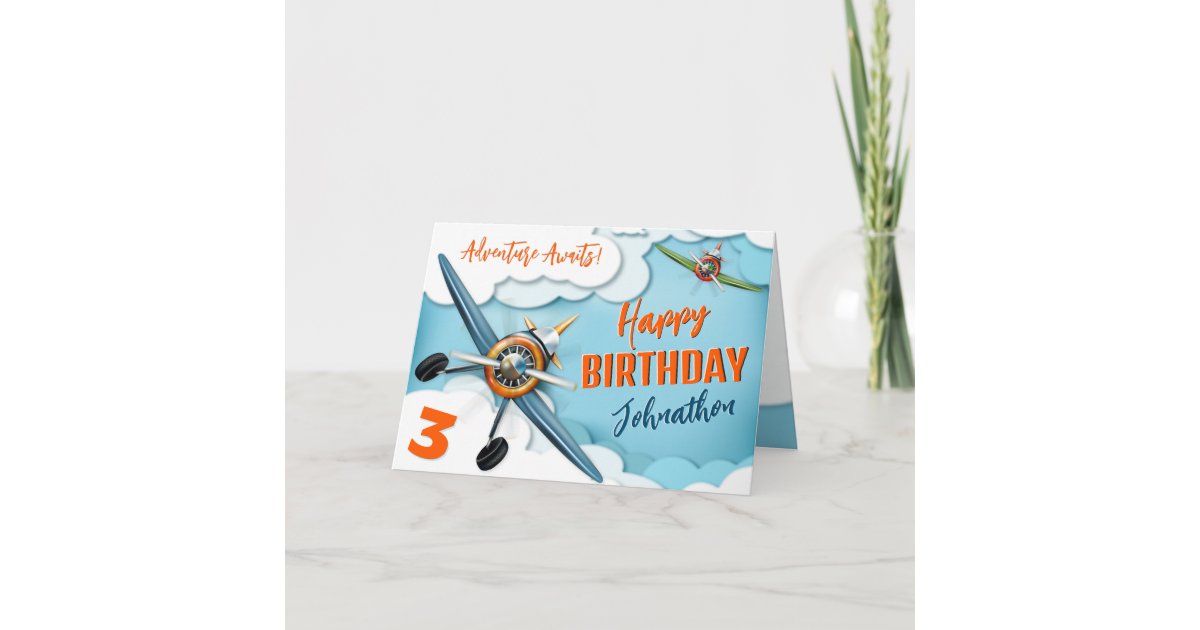 Fun Airplane Aviation Birthday Card | Zazzle