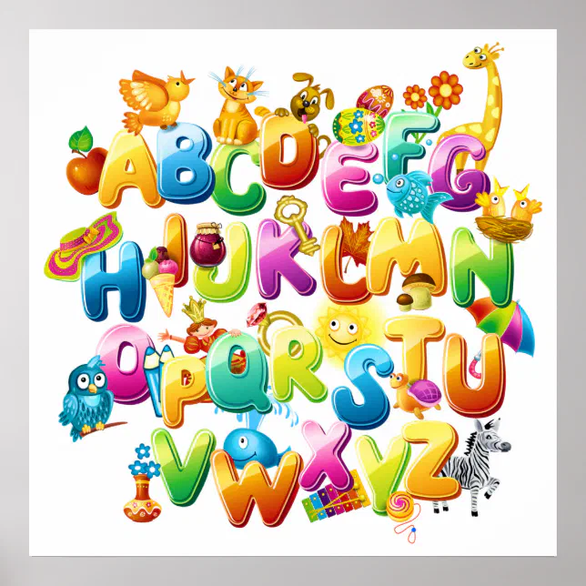 Fun Alphabet Poster | Zazzle