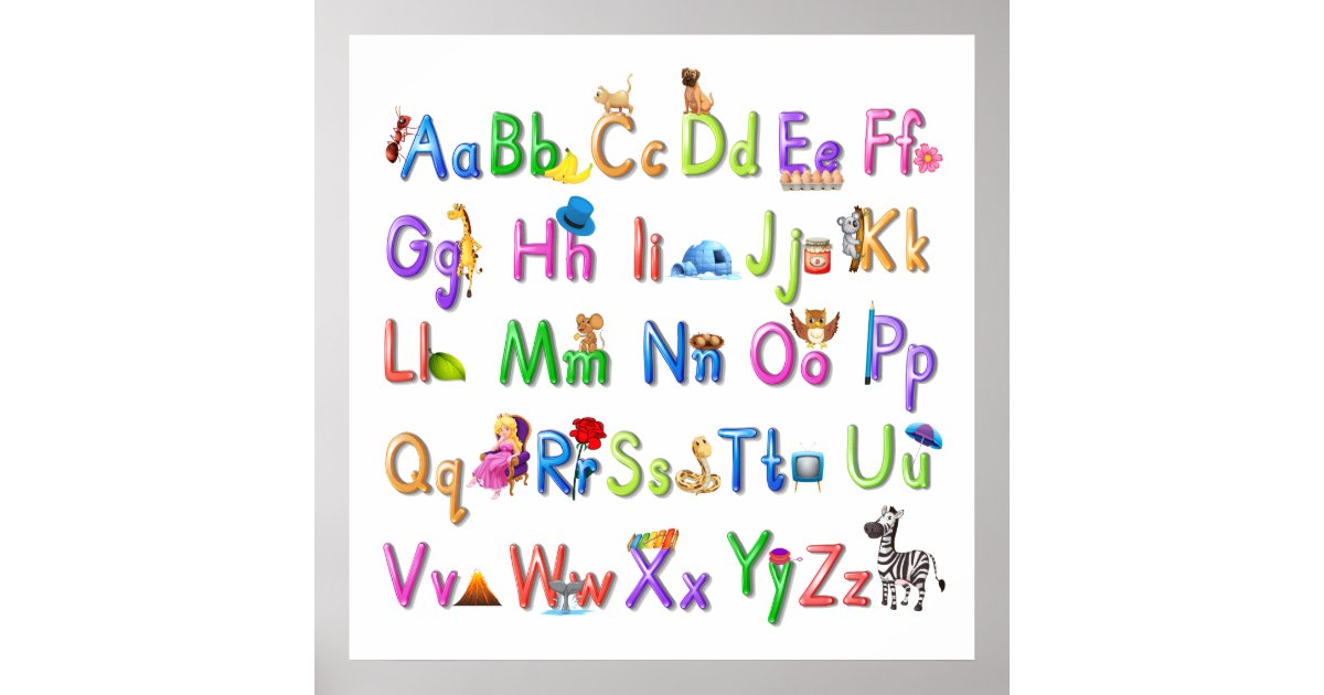 Fun Alphabet Poster | Zazzle