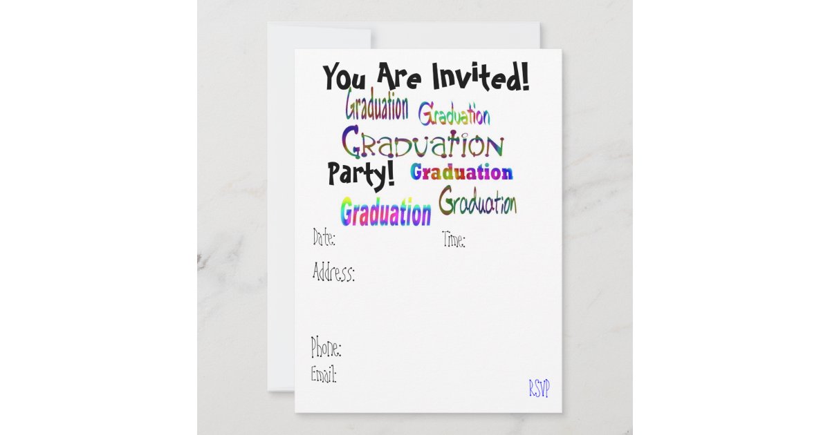 Fun and Colorful Graduation Party Invitation | Zazzle