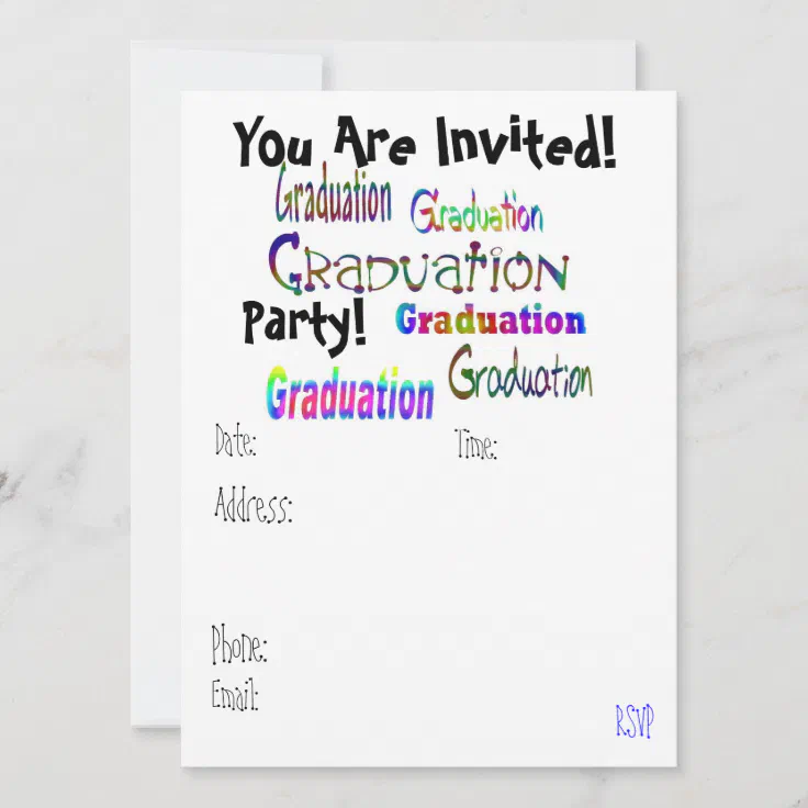 Fun and Colorful Graduation Party Invitation | Zazzle