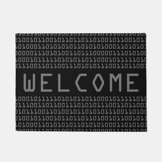 Fun and Cool Binary Code Pattern Welcome Doormat | Zazzle.com