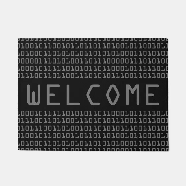 Fun and Cool Binary Code Pattern Welcome Doormat | Zazzle
