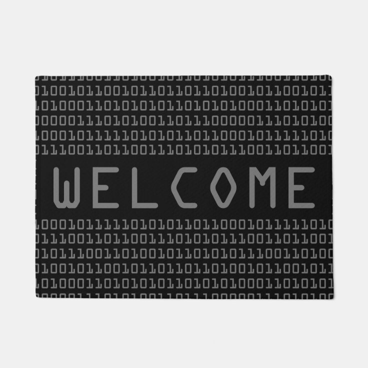 Fun and Cool Binary Code Pattern Welcome Doormat | Zazzle