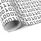 Binary in Black & White Wrapping Paper | Zazzle.com