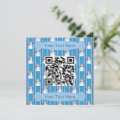 Fun and Fancy Blue Snowman Detective QR Code Invitation | Zazzle
