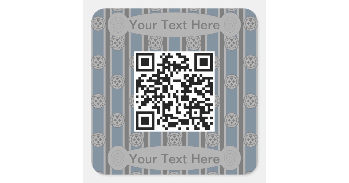 Fun and Fancy Poker Chip QR Code Square Sticker | Zazzle