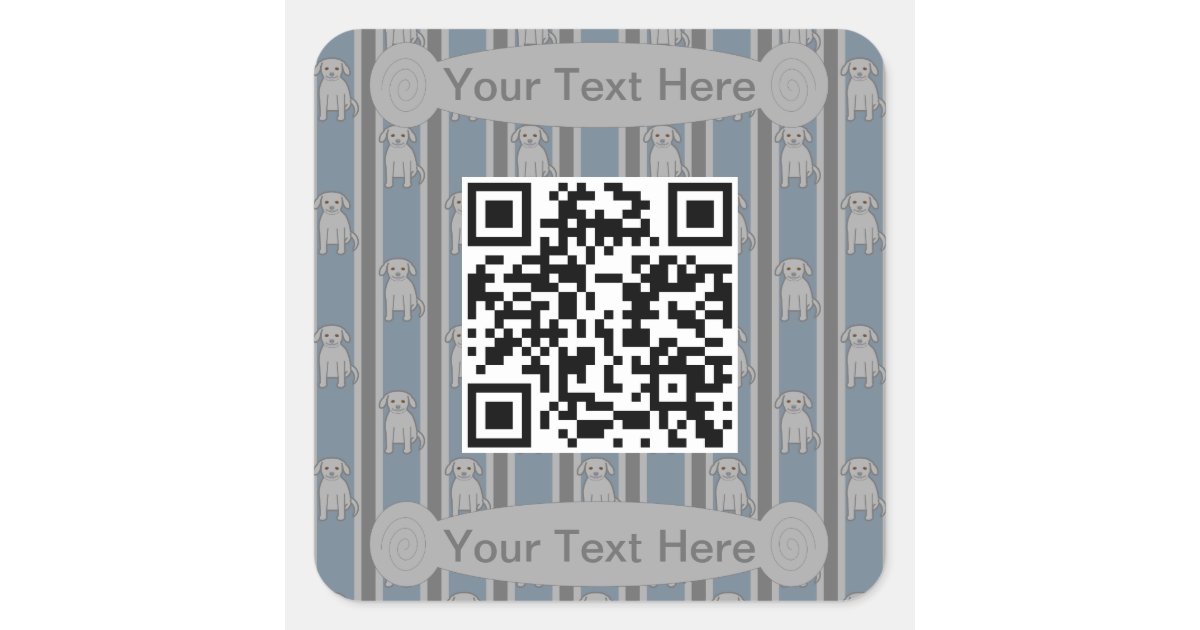 Fun and Fancy Puppy QR Code Square Sticker | Zazzle