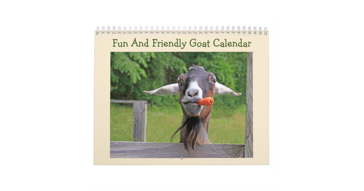 Fun And Friendly Goat Calendar | Zazzle