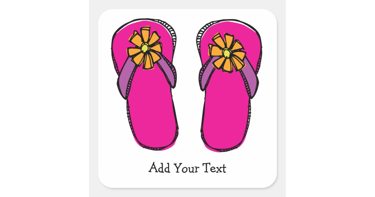 Fun and Funky Flip Flops Square Sticker | Zazzle