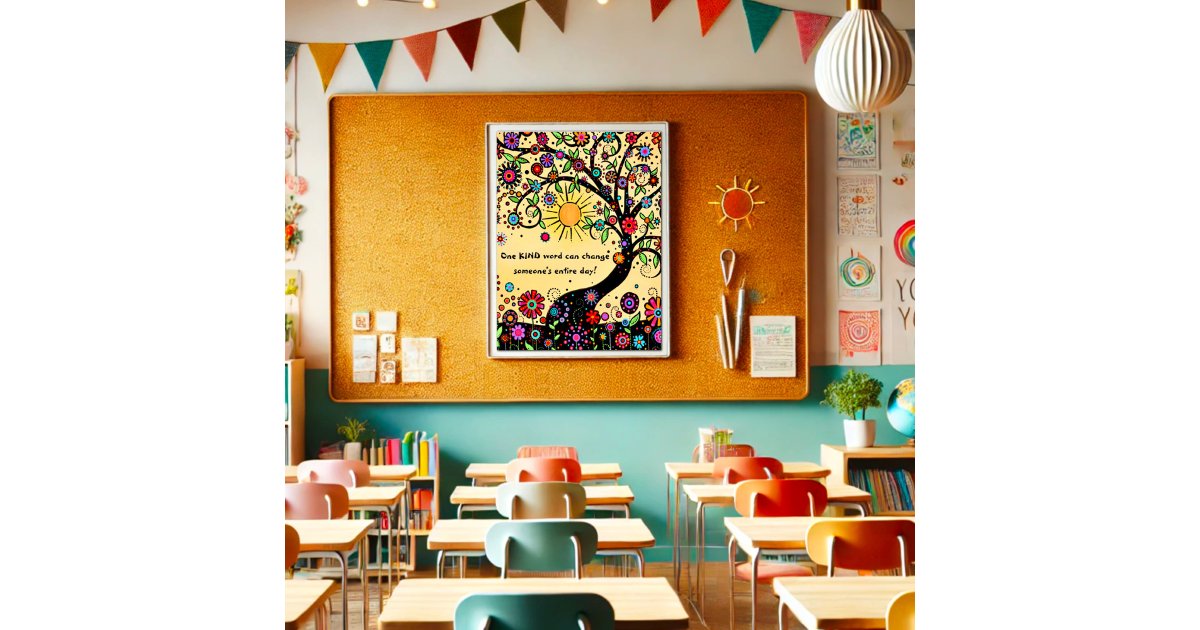 Fun and Inspirational Kindness Classroom Poster | Zazzle