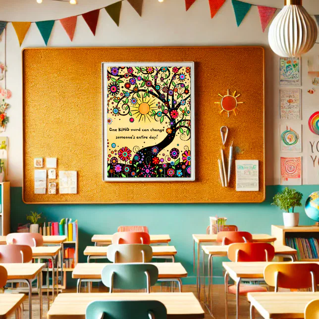Fun and Inspirational Kindness Classroom Poster | Zazzle