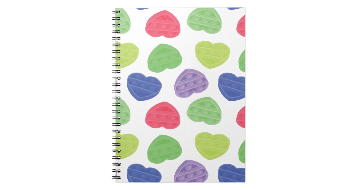Fun and Trendy Poppit Pop-it hearts design Notebook | Zazzle