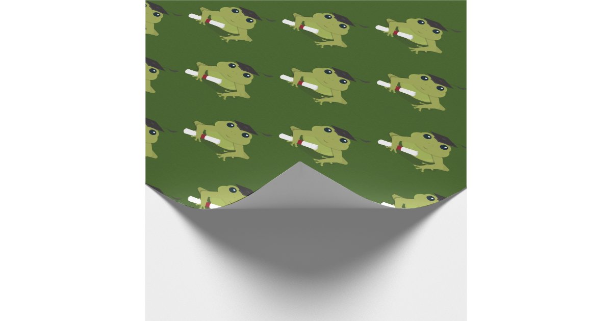 Fun Animal Frog Graduation Wrapping Paper | Zazzle