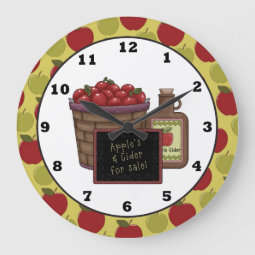 Fun Apple Fruit Kitchen wall clock | Zazzle
