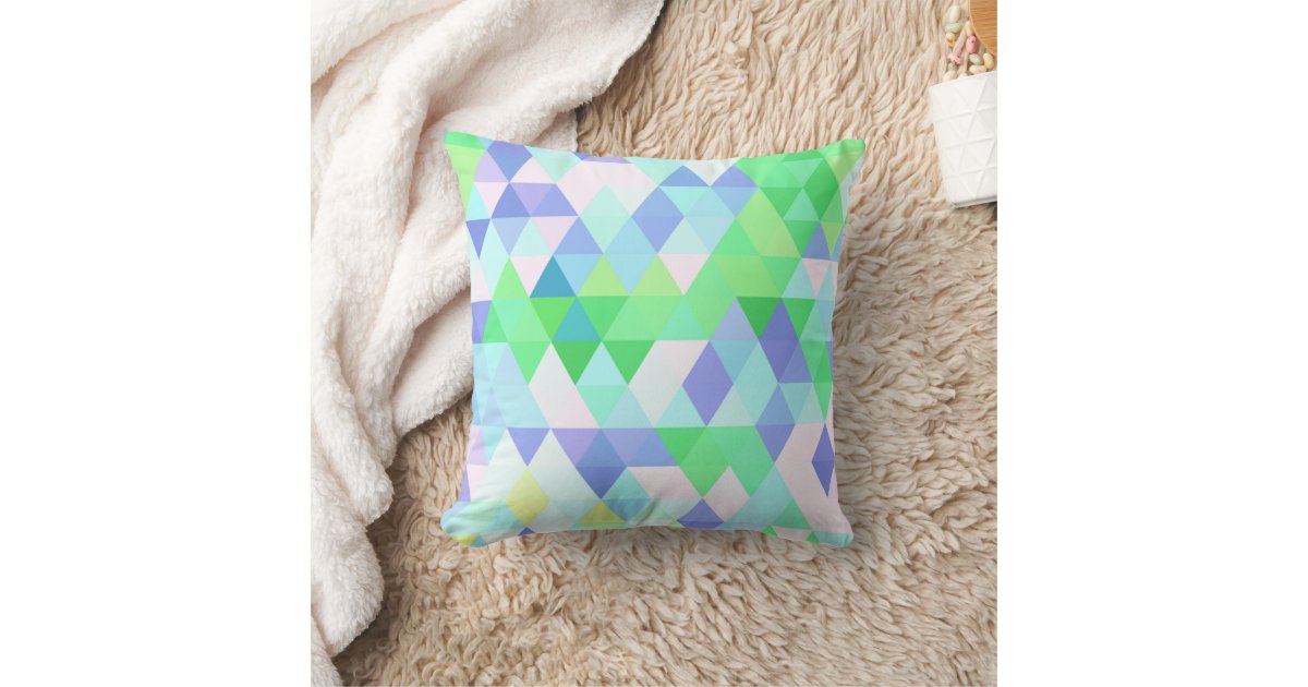 Fun Aqua Turquoise Diamond Squares Pattern Throw Pillow | Zazzle