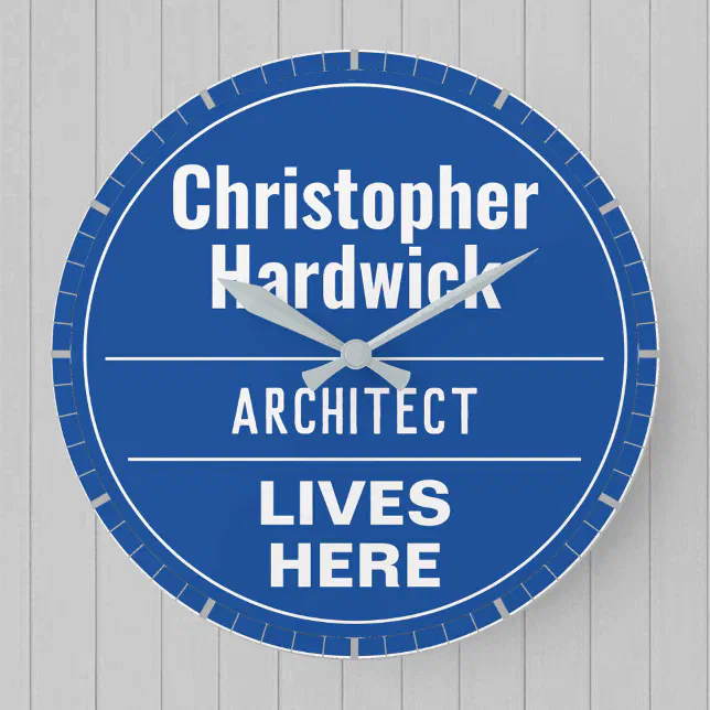 Fun Architect Wall Plaque Style Large Clock | Zazzle